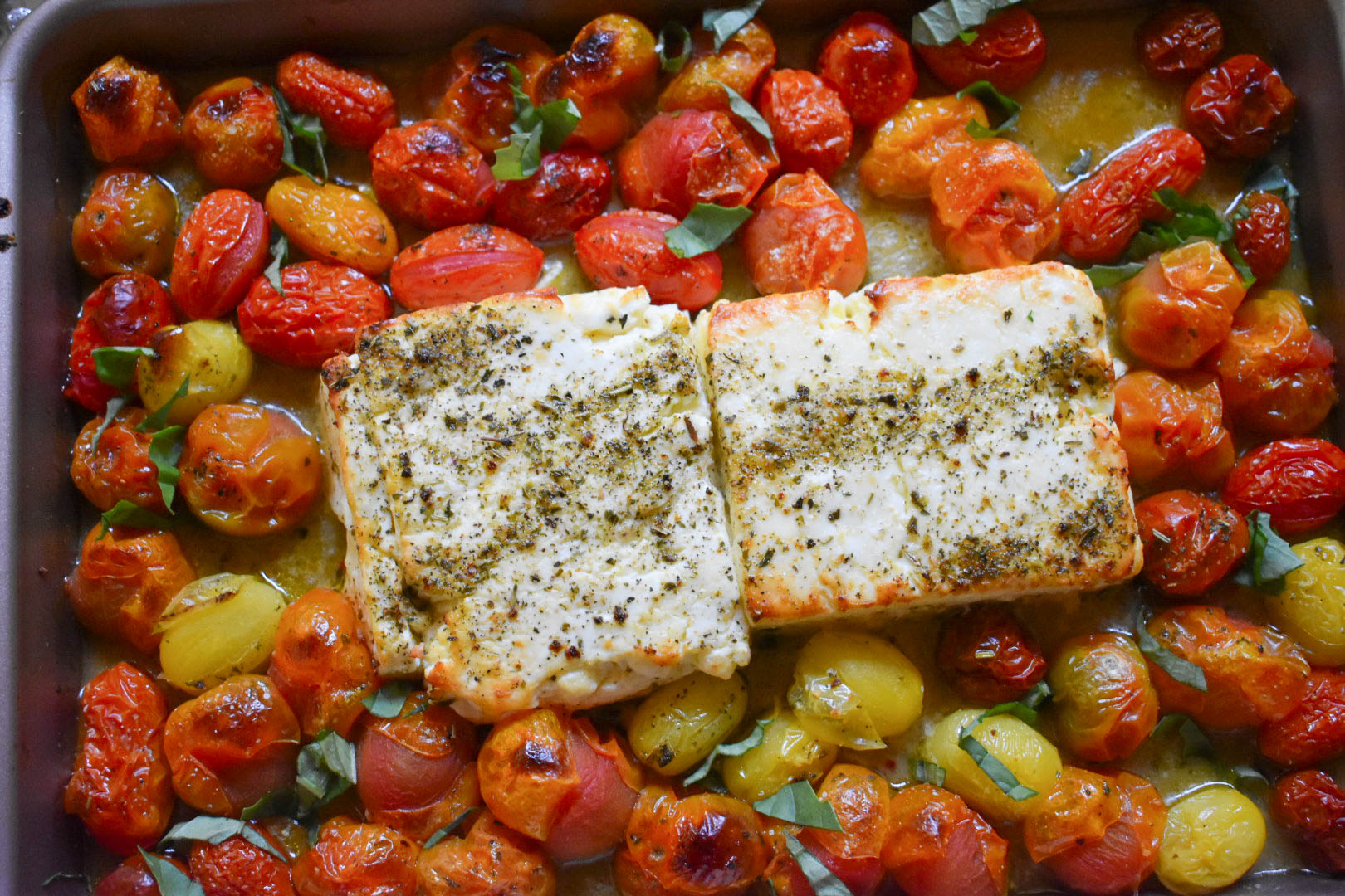 Baked Caprese Feta | The Relatable Chef